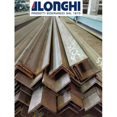 ANGOLARE 50 X 50 X 5 mm. LAMINATO IN FERRO 2 PEZZI da 3 METRI